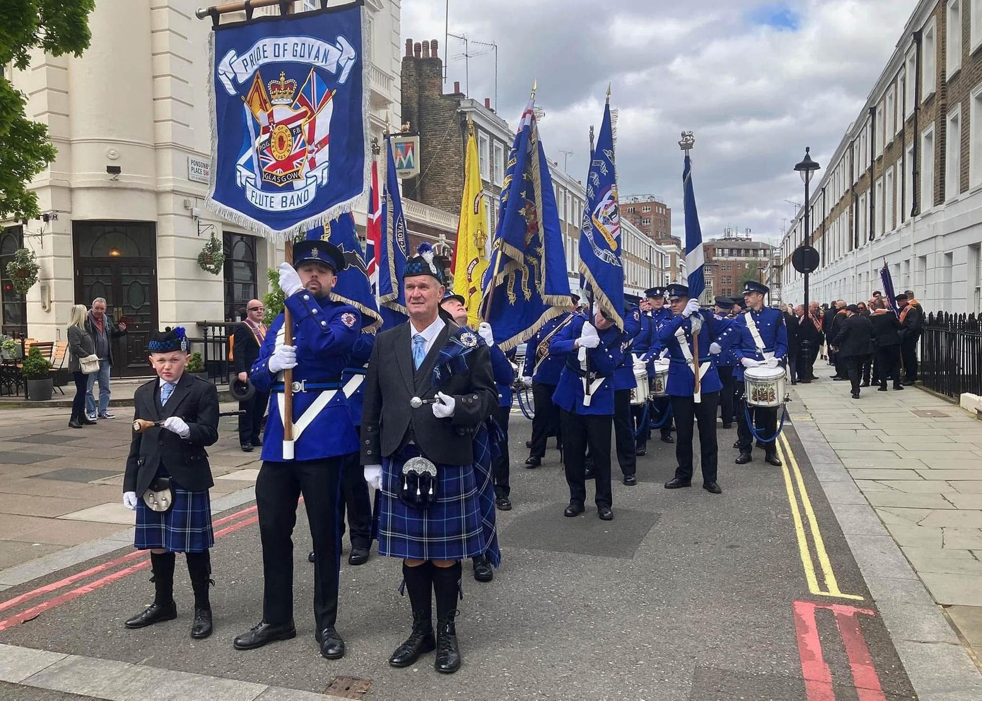 WATCH: Orange Order parade passing Westminster in the heart of London today