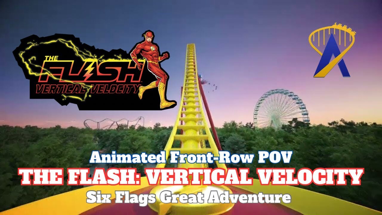The Flash: Vertical Velocity Animated Front Row POV from Six Flags ...