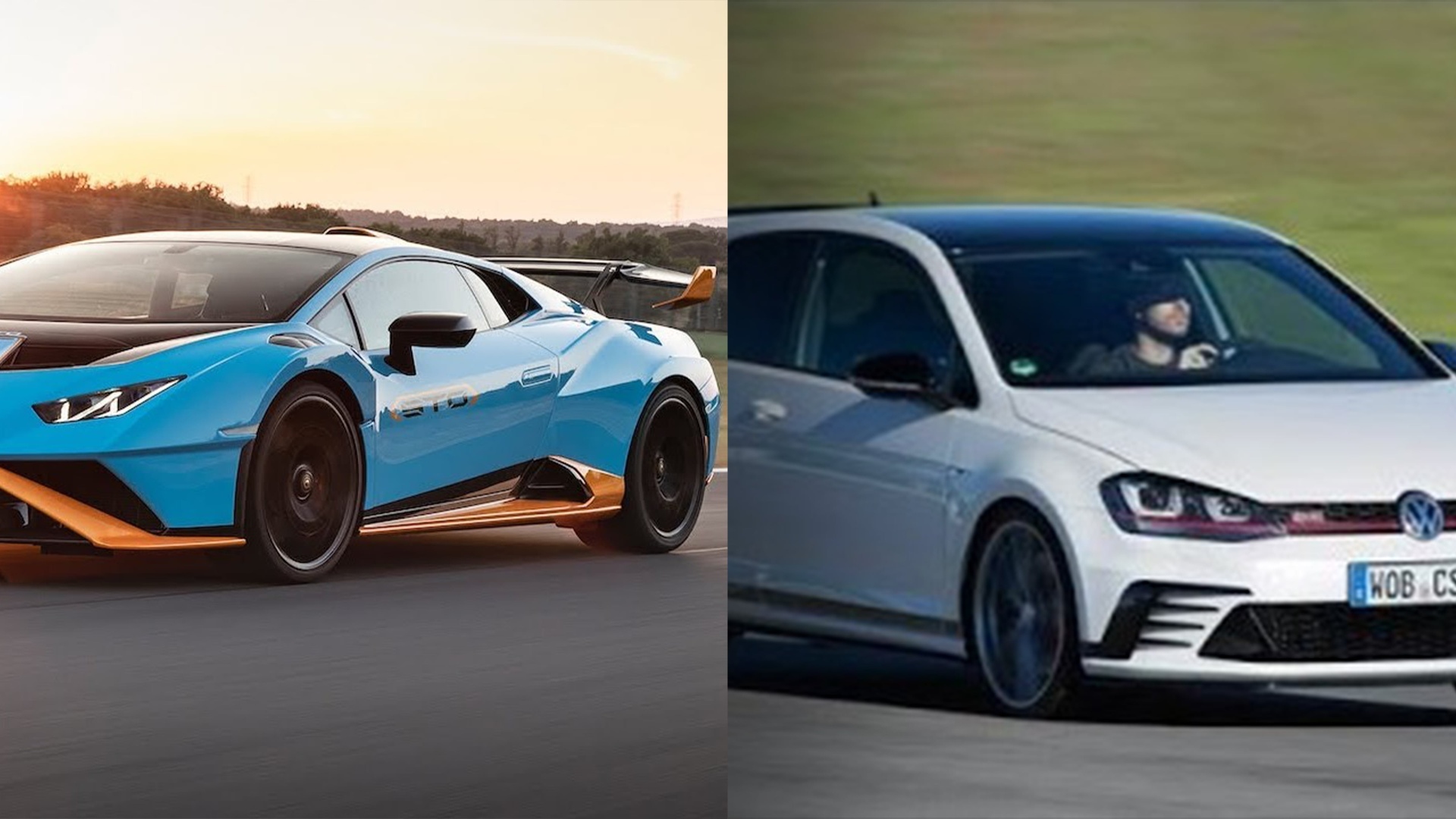 Lamborghini Huracan STO vs VW Golf GTI Clubsport