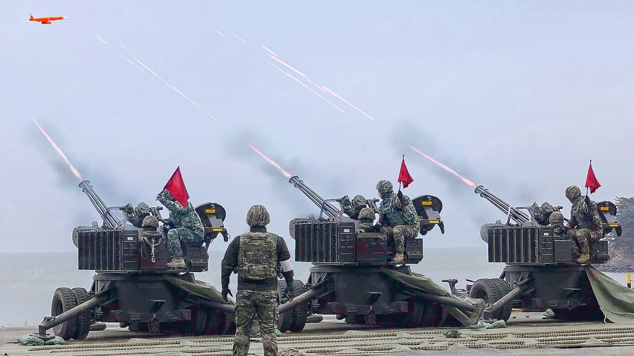 Us Training Korean Marines To Shoot Low Flying Crazy Drones