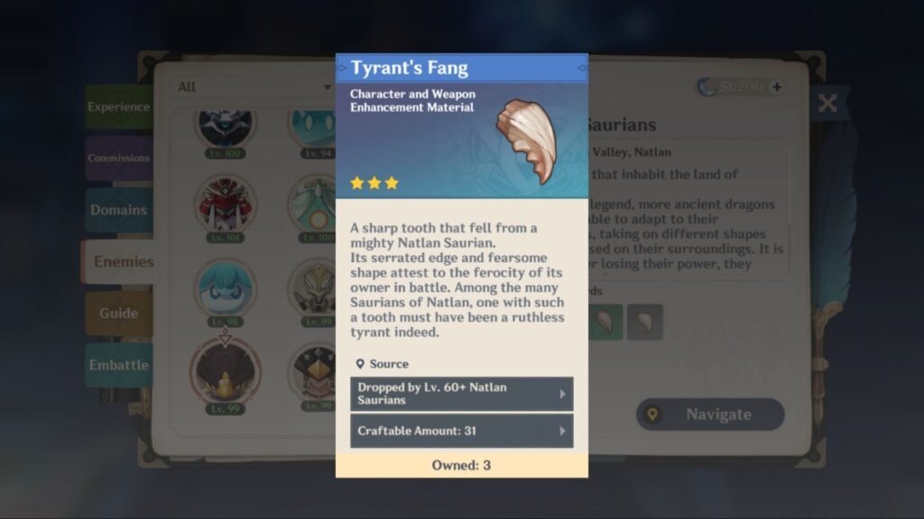 Genshin Impact Ifa ascension and talent materials