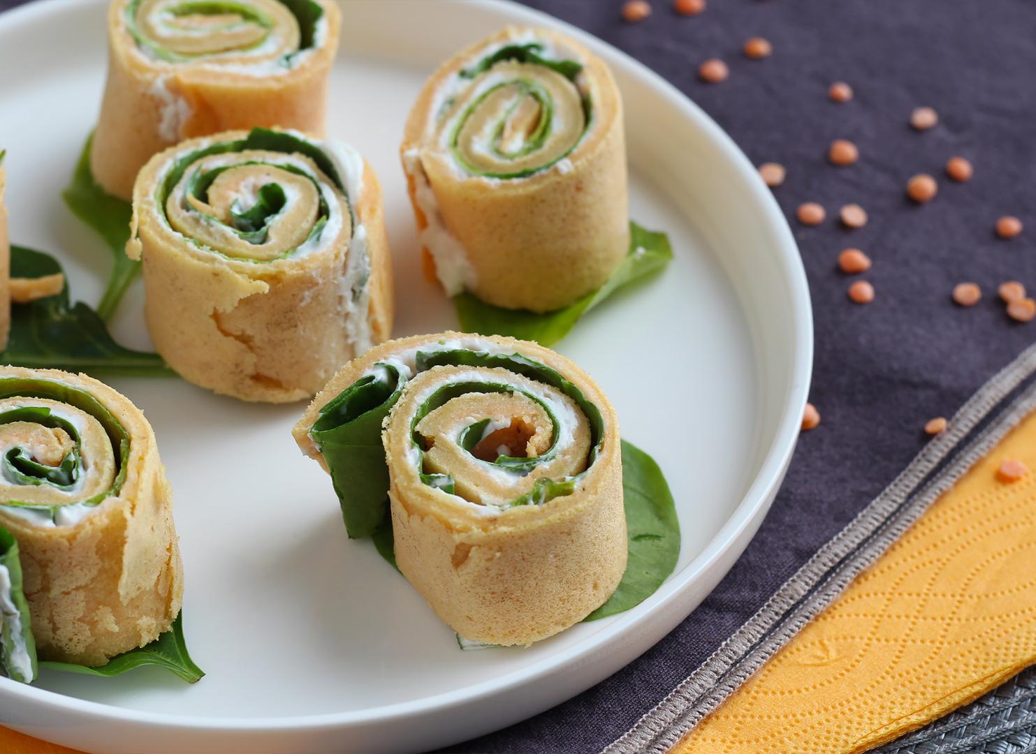 Pannkakor med röda linser, endast 2 ingredienser