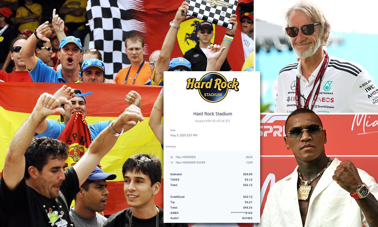 Revealed: Staggering beer prices at Miami Grand Prix leaves F1 fans ...