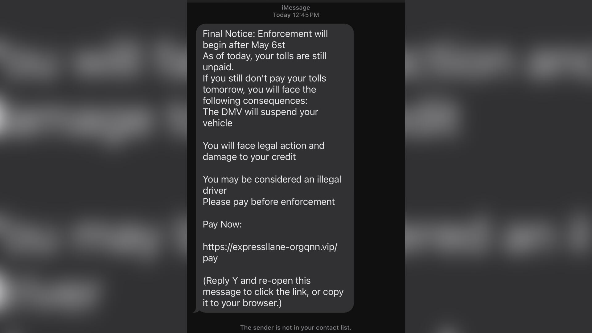 Don’t Fall For It: New unpaid toll text threatening to suspend your ...