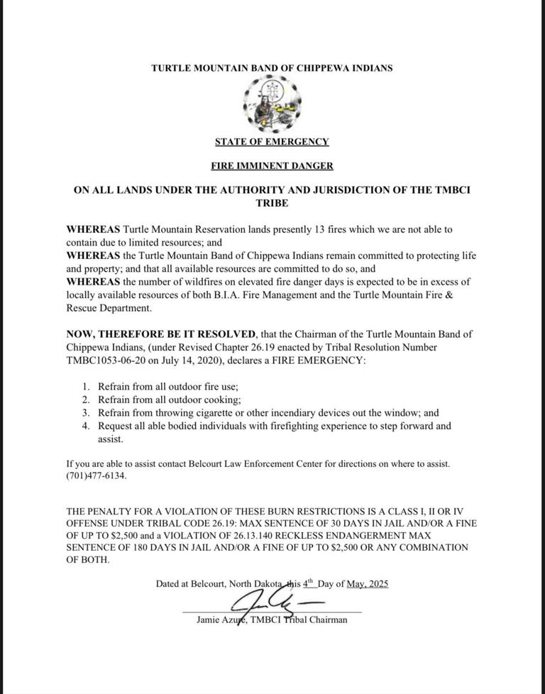 UPDATE: Crews make progress on fires on Turtle Mountain, Fort Berthold ...