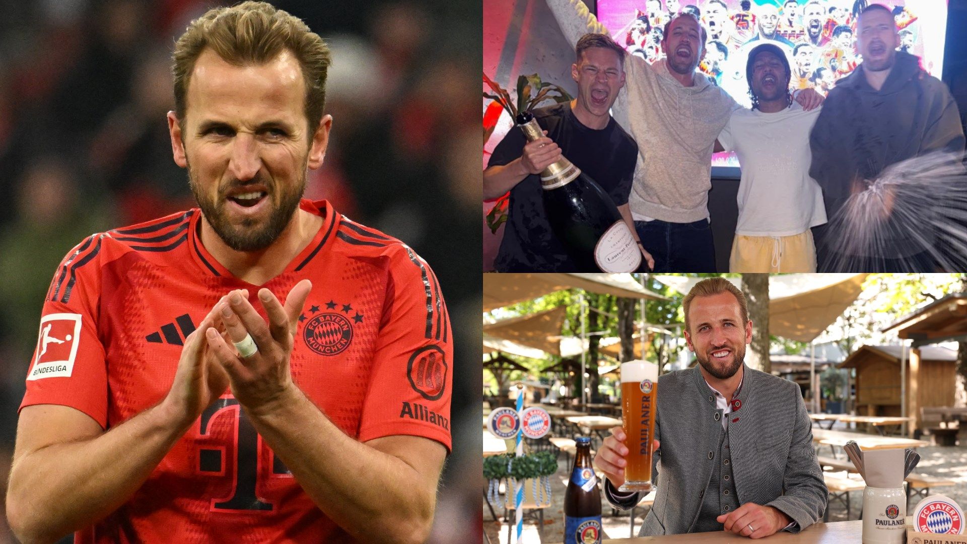 VIDEO: Beers start flowing for Harry Kane as he leads Bayern Munich ...