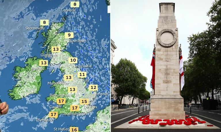 Weather map reveals where temperatures will plunge as Britain marks VE Day bringing heatwave to end