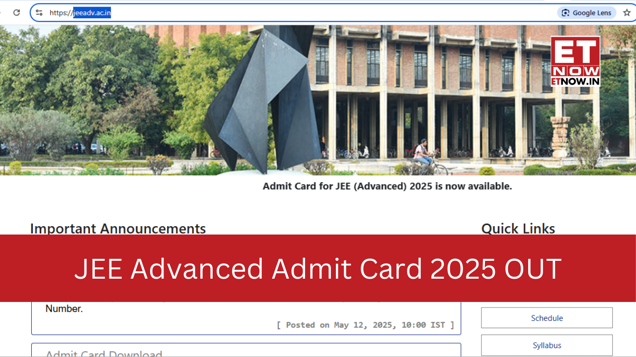 JEE Advanced Admit Card 2025 OUT at jeeadv.ac.in; Login credentials ...