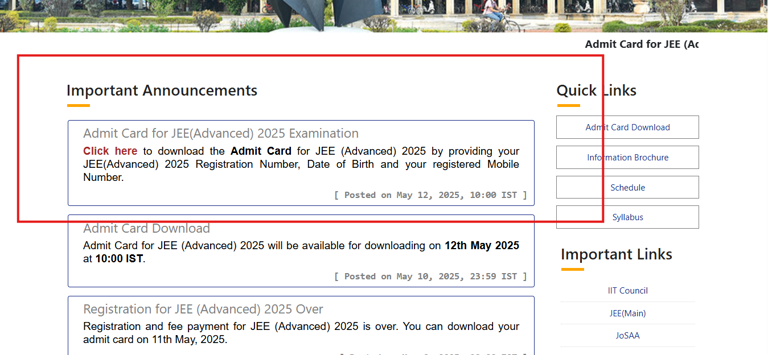 JEE Advanced 2025 admit card released: Direct link to download hall ...