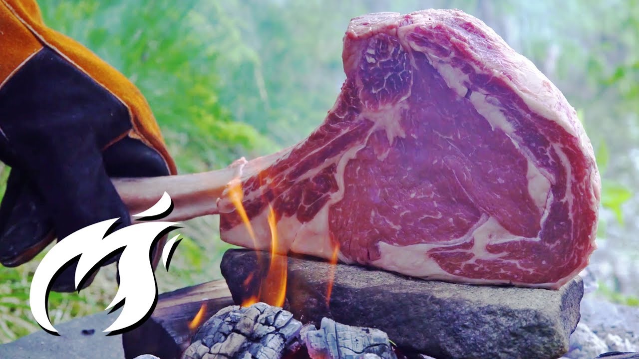 Tomahawk Steak Grilled on a Hot Stone🔥