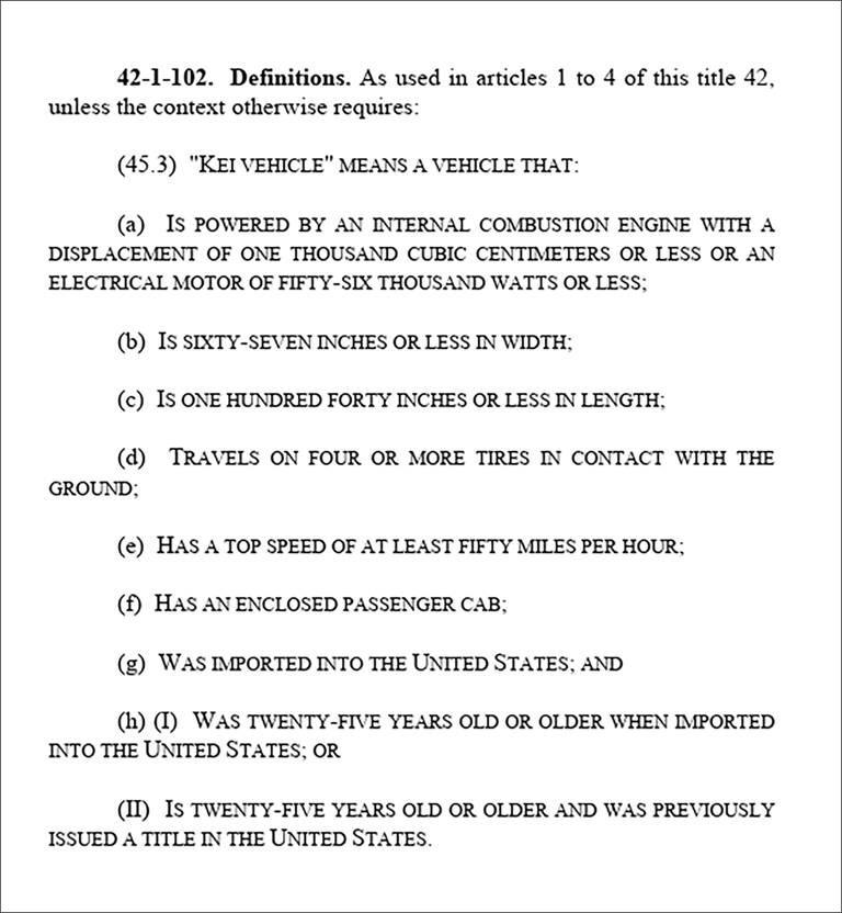 Colorado Signs Law Making Kei Cars Legal... Eventually