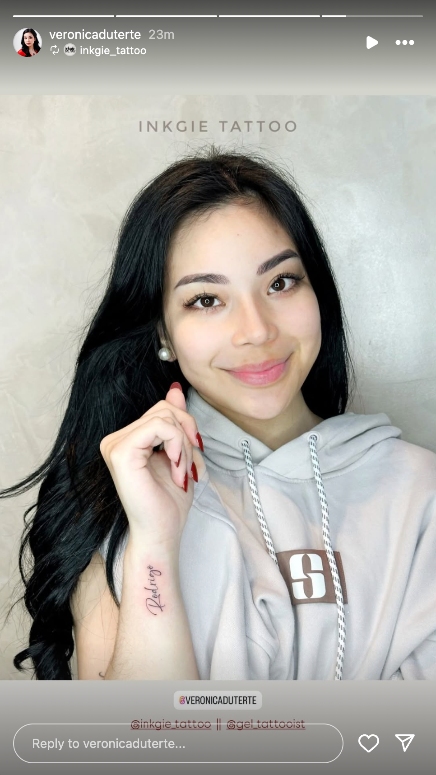 Kitty Duterte gets tattoo of father Rodrigo's name on her wrist