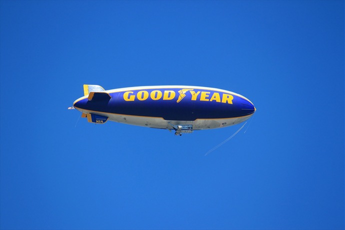 Why is the Goodyear blimp flying over Central Pennsylvania?