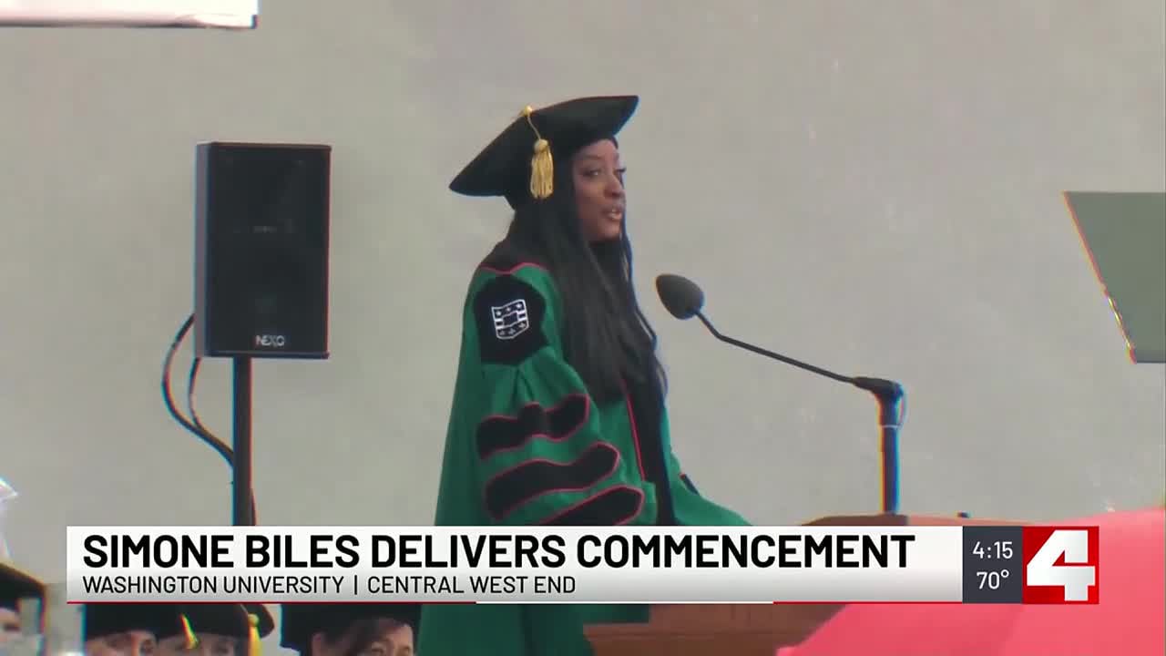 Simone Biles delivers Washington University commencement address