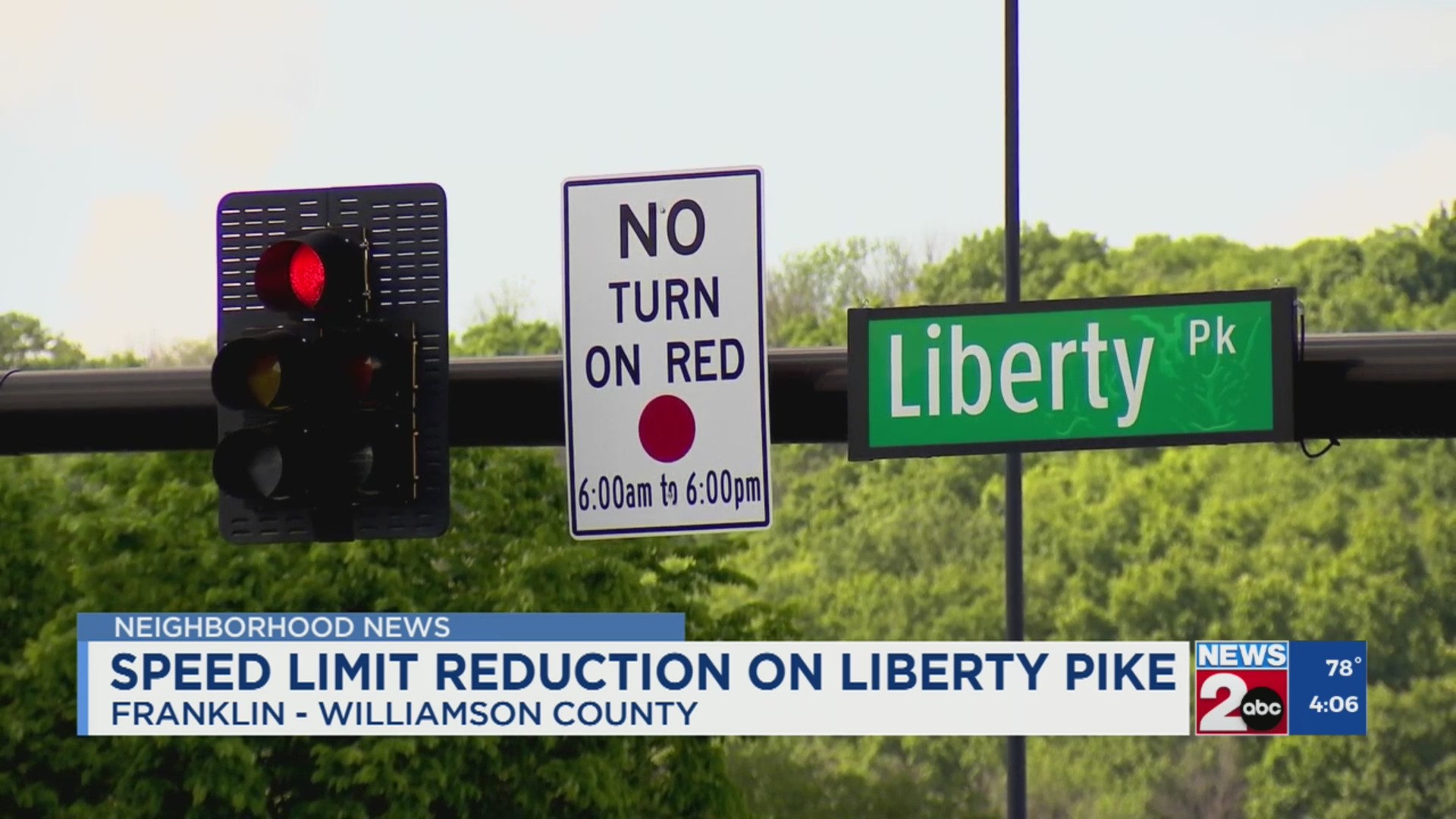 Speed limit reduction on Liberty Pike in Franklin