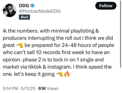 DDG Reacts to 502-1,230 First-Week Sales for His New Album: “It’s All ...