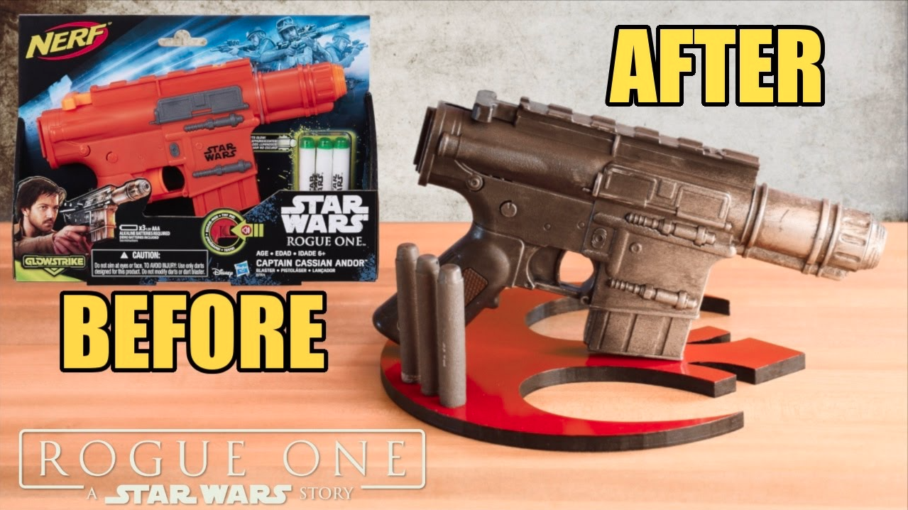 Rogue One Nerf Cassian Blaster Makeover- Chris' Custom Collectables!