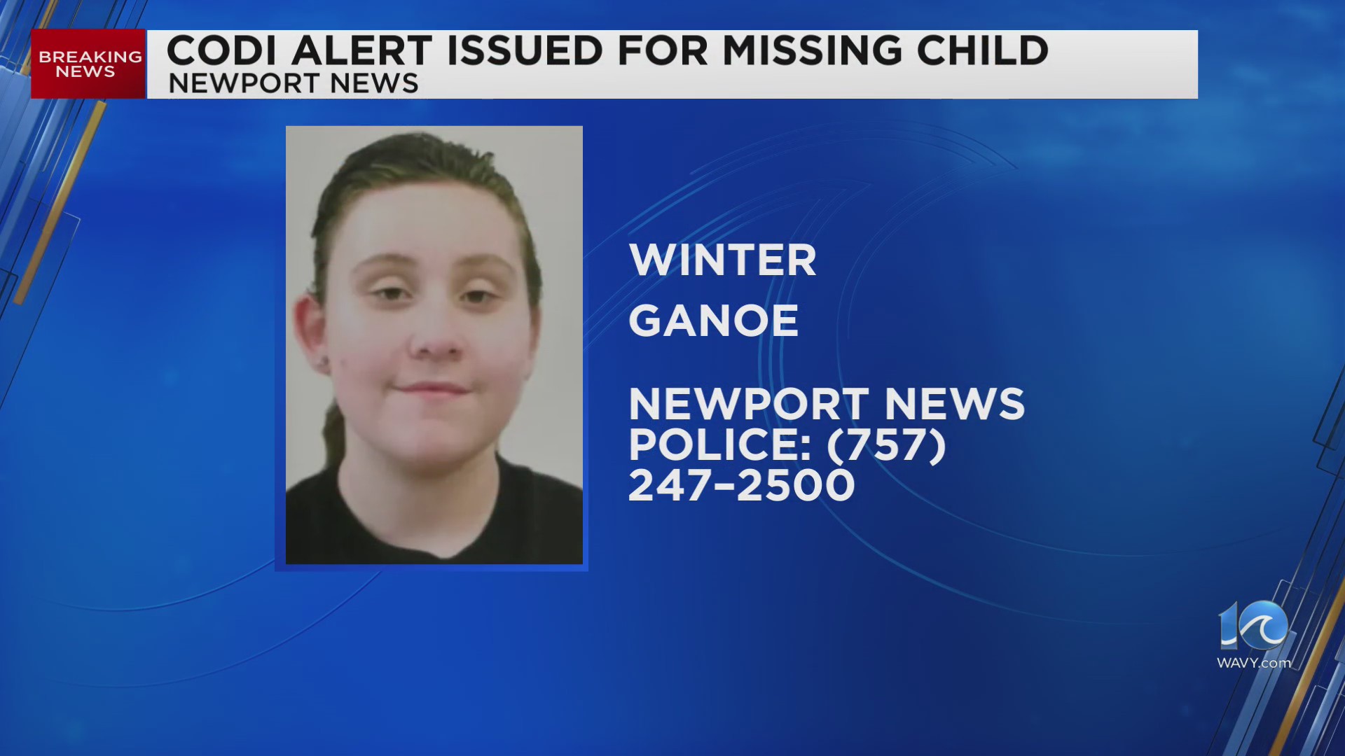 CODI Alert issued for missing Newport News girl