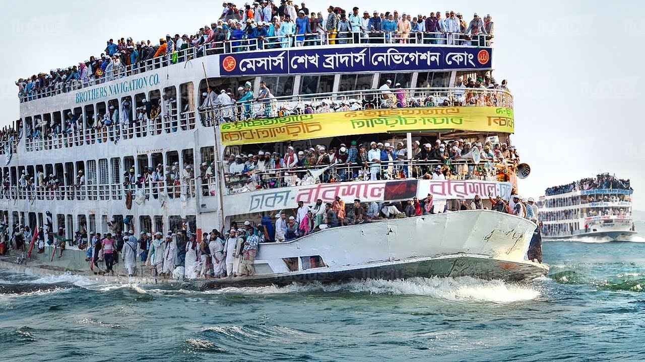 A Day in Life of an Insanely Overcrowded Ferry in Bangladesh