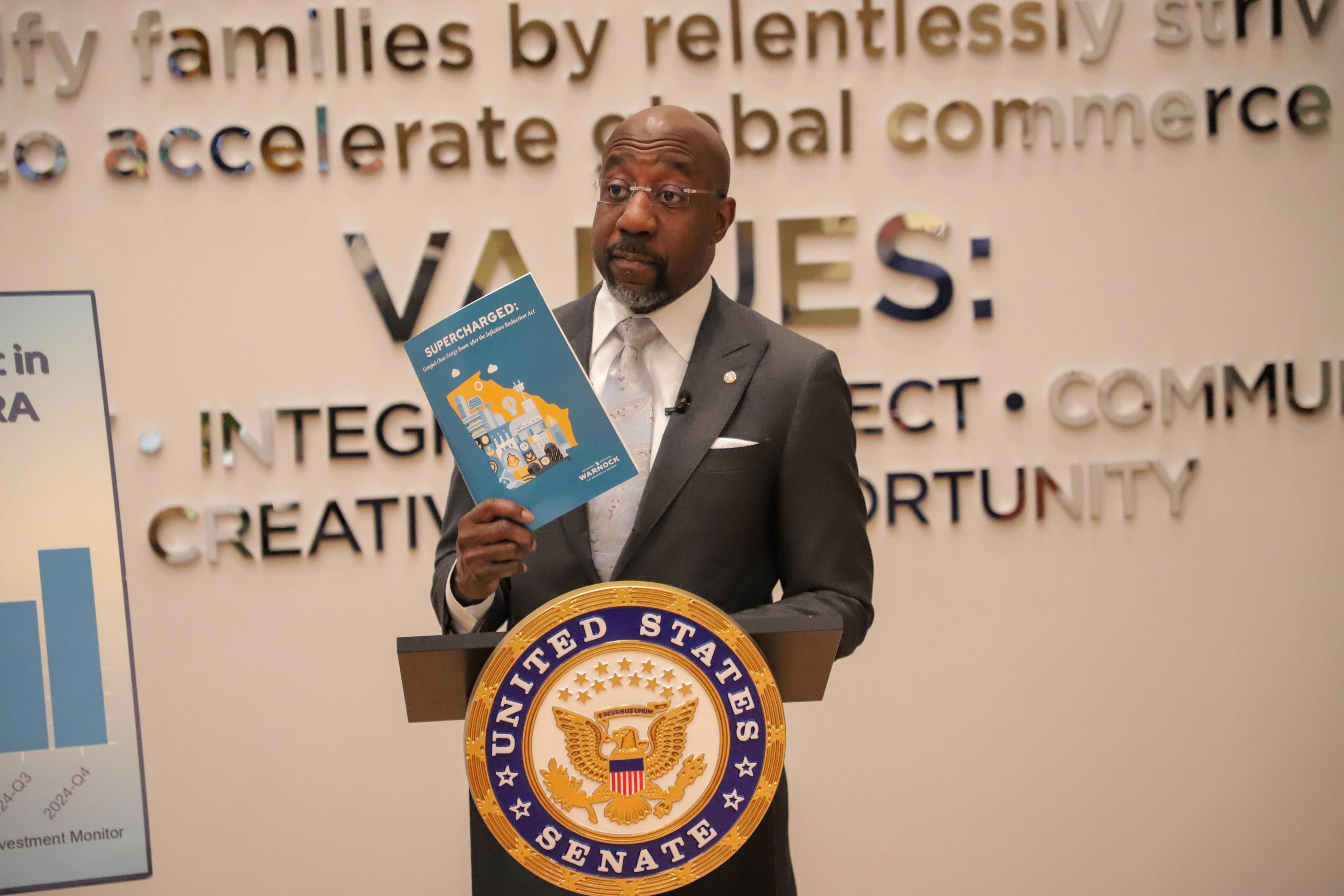 U.S. Senator Warnock takes fight for clean energy tax credits to Savannah