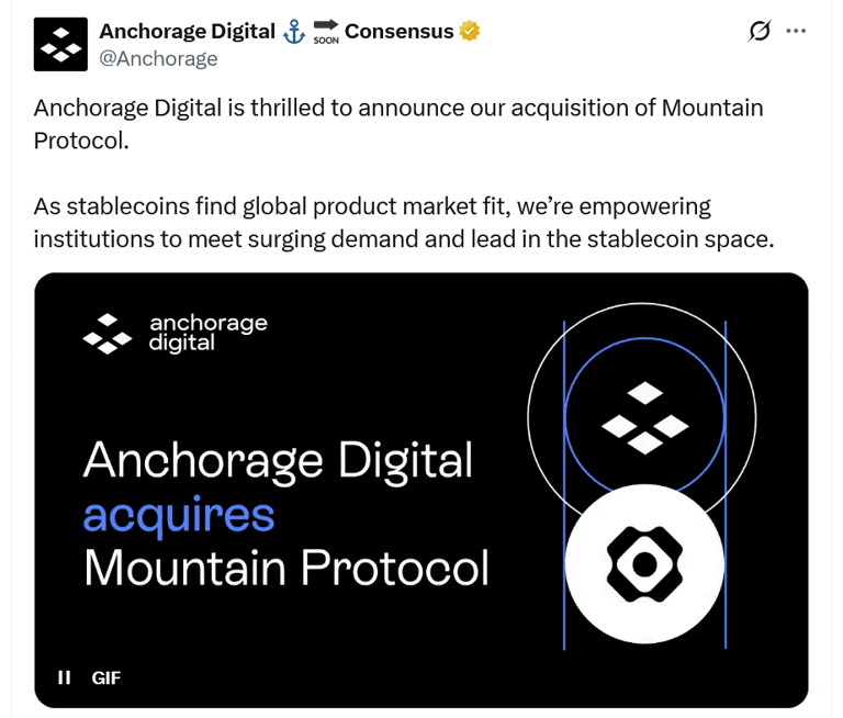 Anchorage Digital buys Mountain Protocol, USDM stablecoin winds down