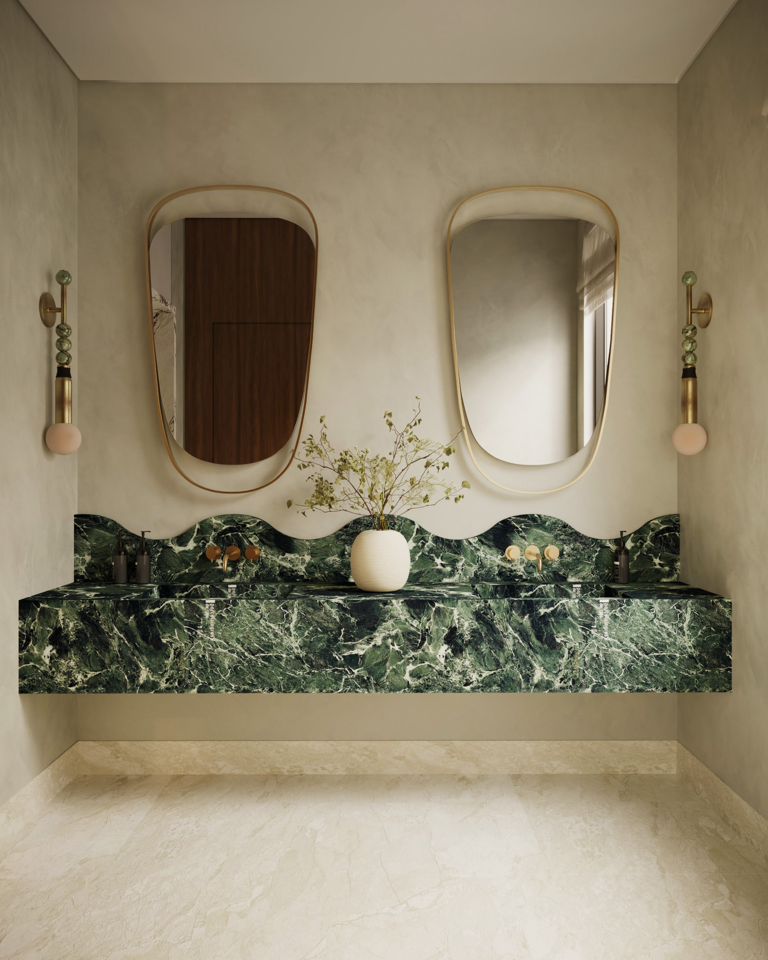 8 Green Marble Bathroom Ideas That Are Bold, Beautiful, and Anything ...