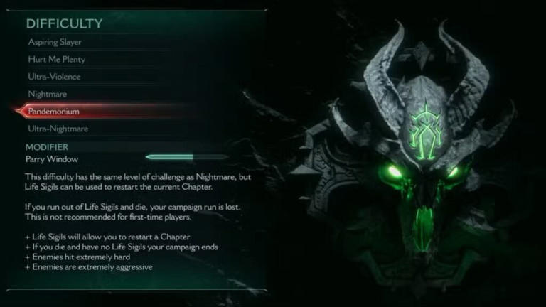 All Difficulty options explained in Doom The Dark Ages