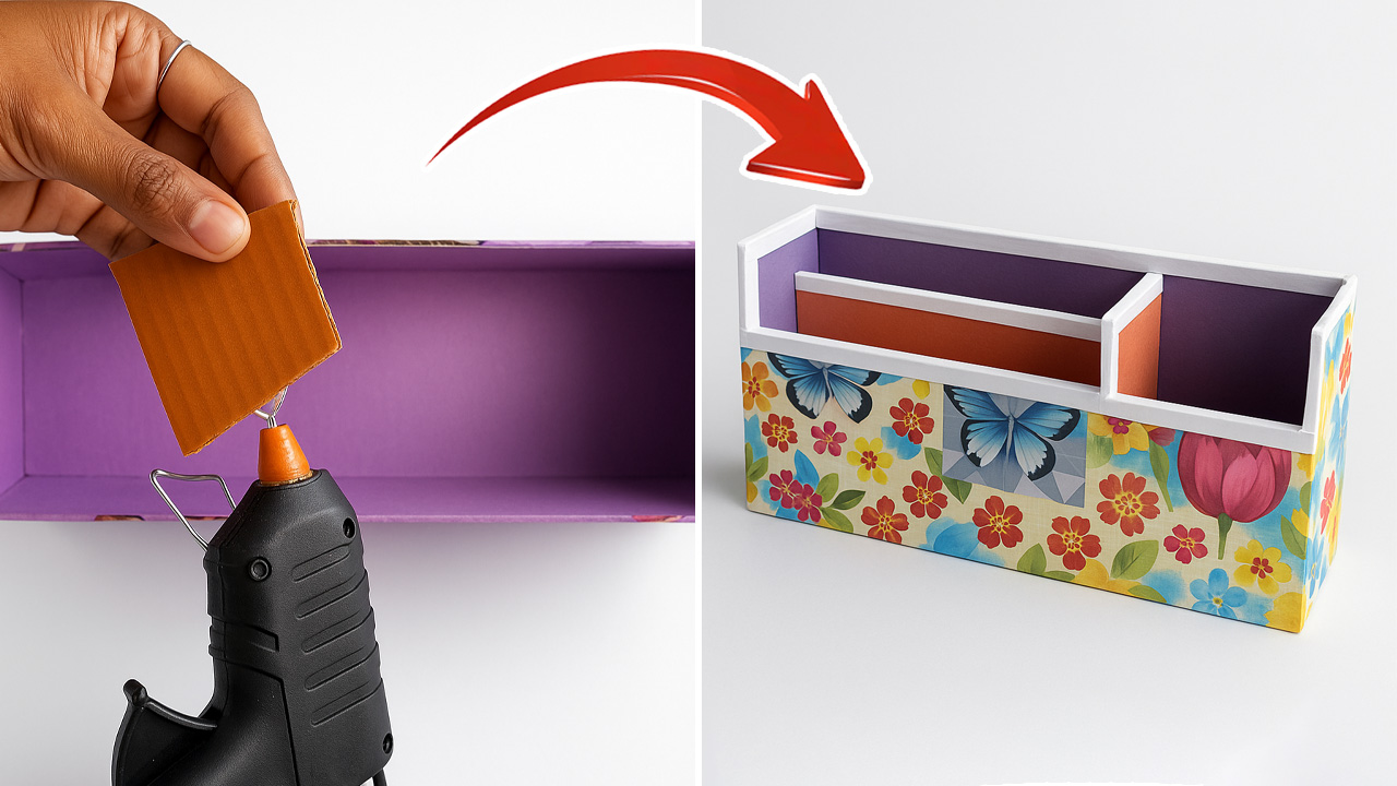 Best Out of Waste Cardboard – DIY Utility Box for Storage & Desk ...