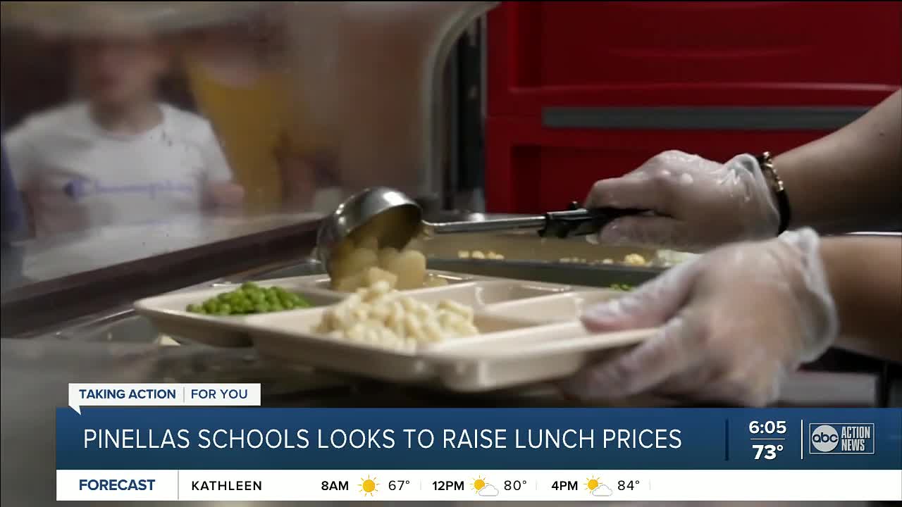 Pinellas County School Board to vote on increasing school lunch prices at Tuesday's meeting