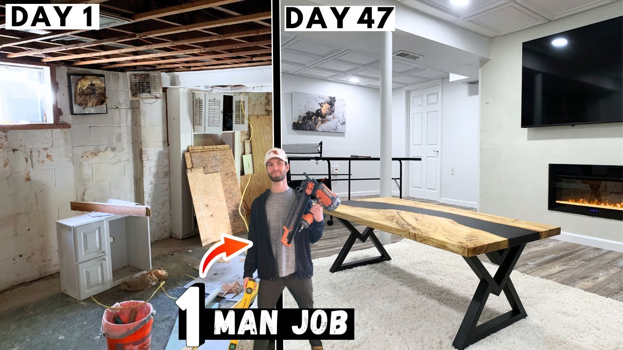 $30K saved! Full DIY basement renovation time lapse