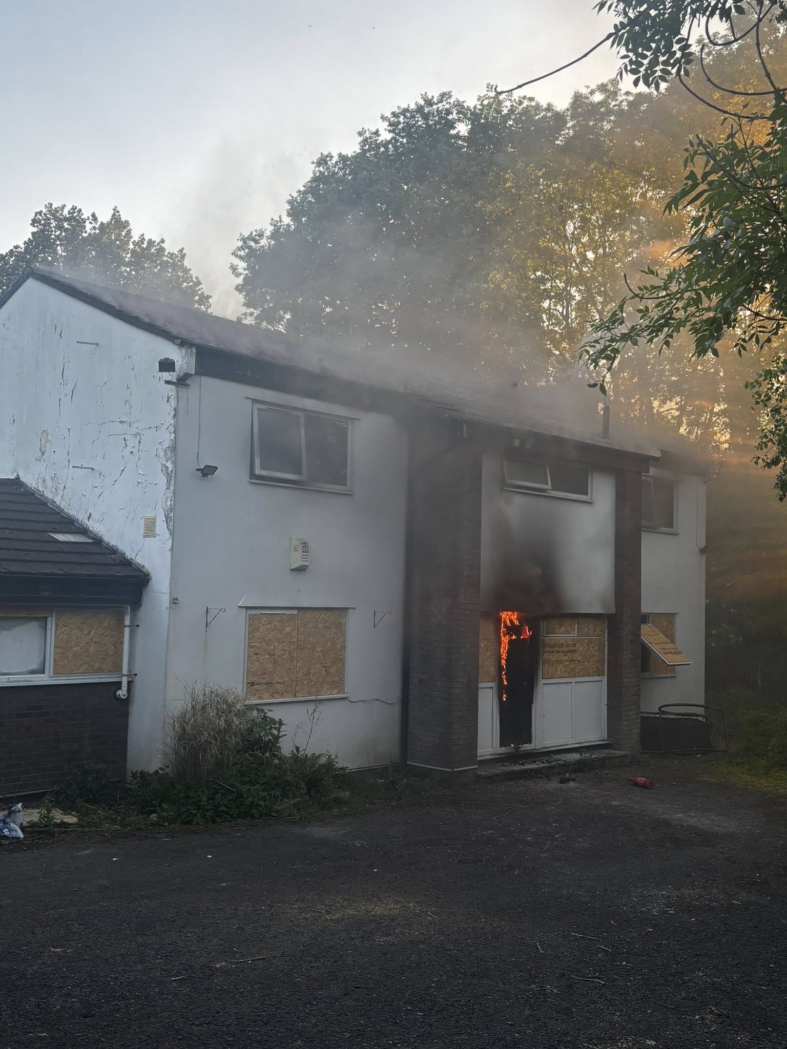 Fire crews tackle suspicious blaze at former care home in Clayton Brook
