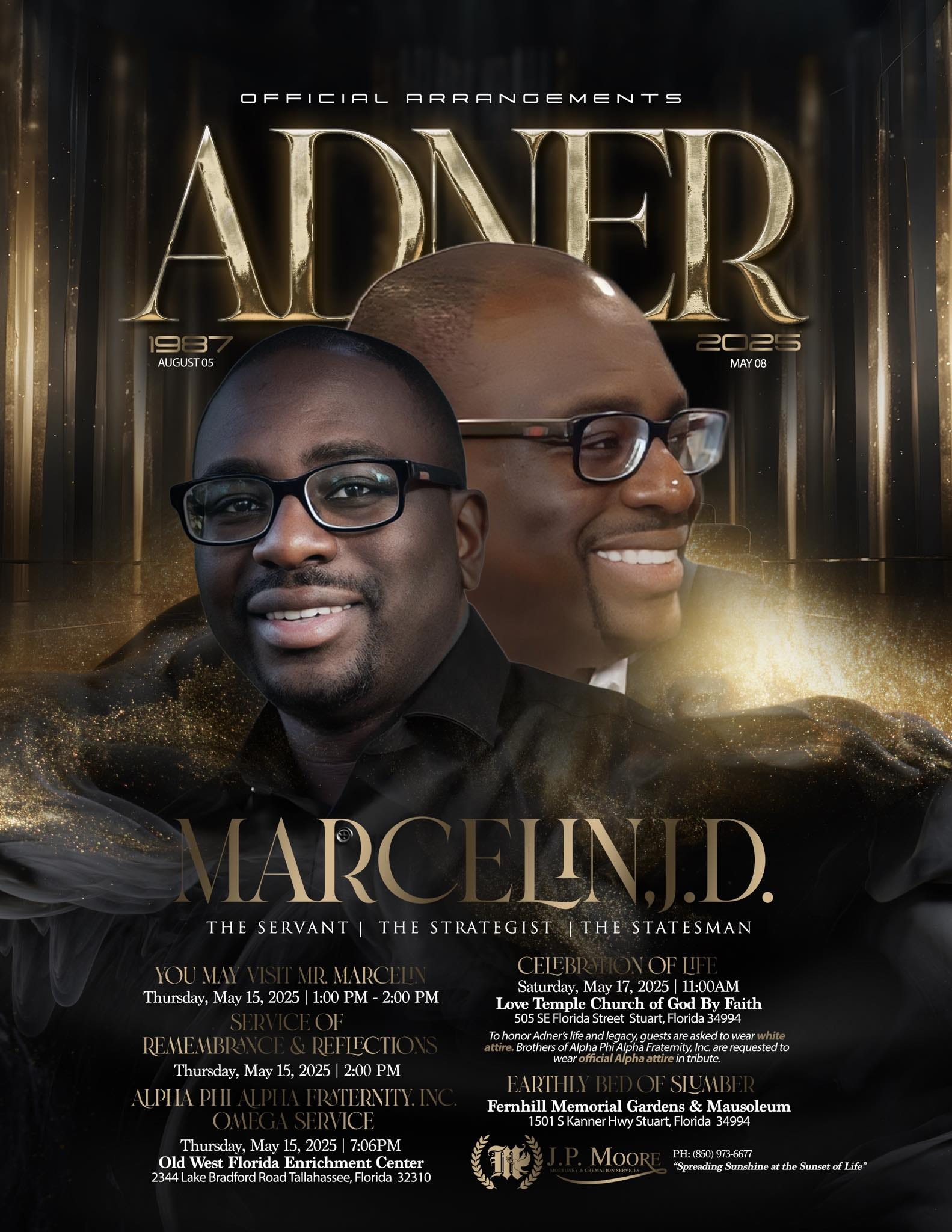 Local memorial services announced for Adner Marcelin