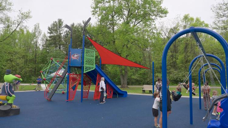 Blue Jackets, ODNR unveil new inclusive playground at Delaware State Park