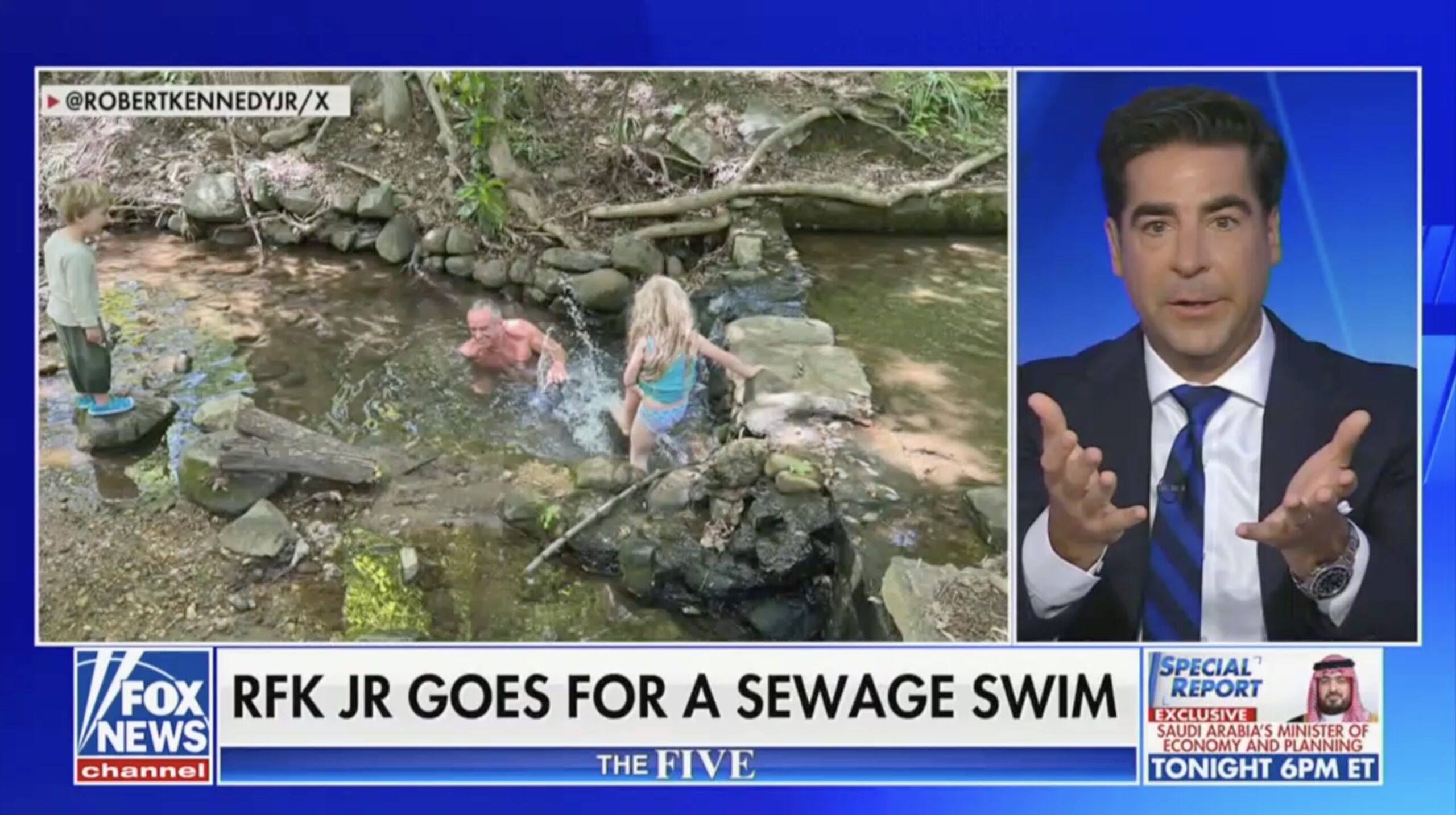 ‘That Creek Looks Clean’: Jesse Watters Defends RFK Jr. Swimming in ...