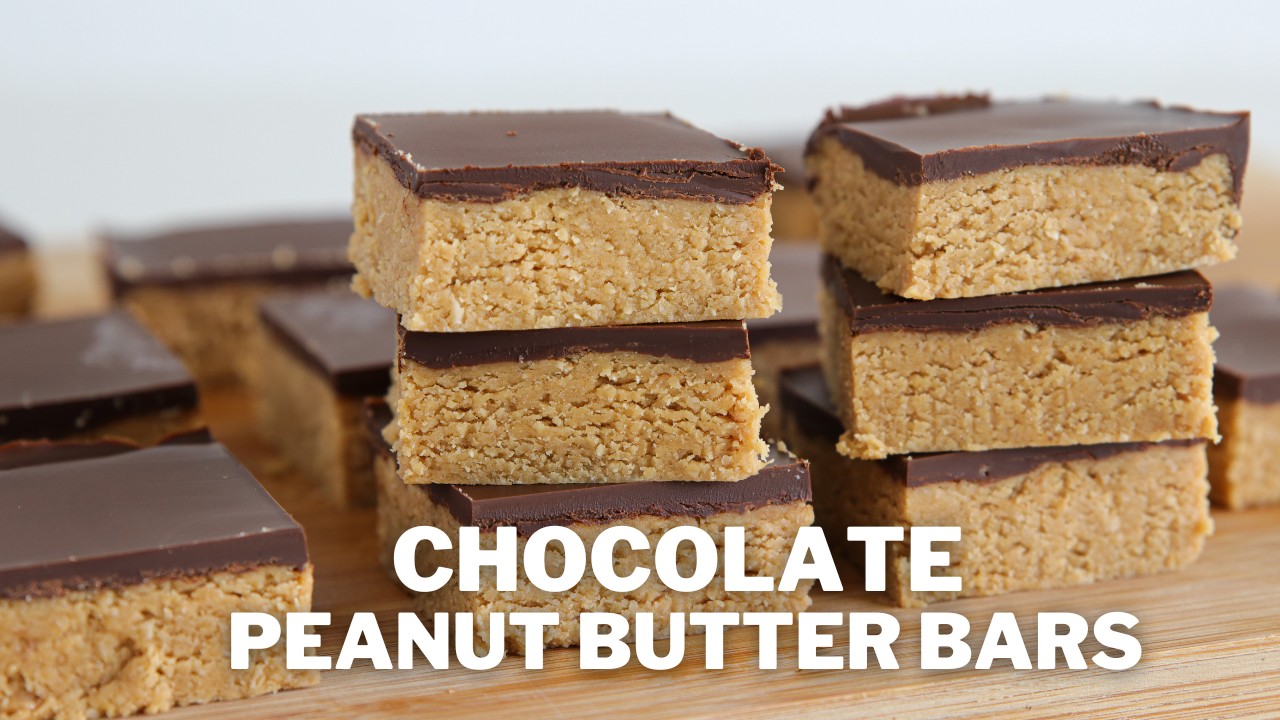 Easy Chocolate Peanut Butter Bars Recipe | Healthy & Gluten Free