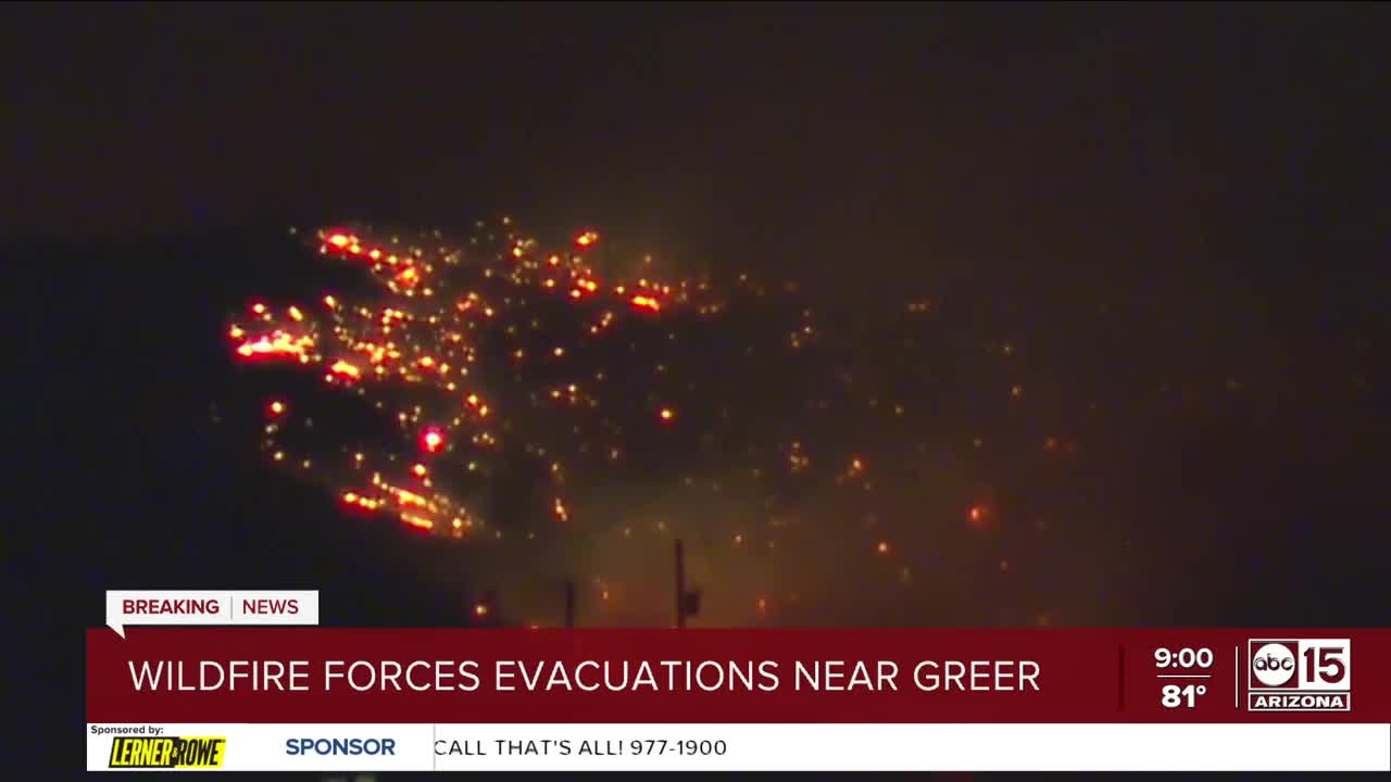 Wildfire in easter Arizona continues to force evacuations near Greer