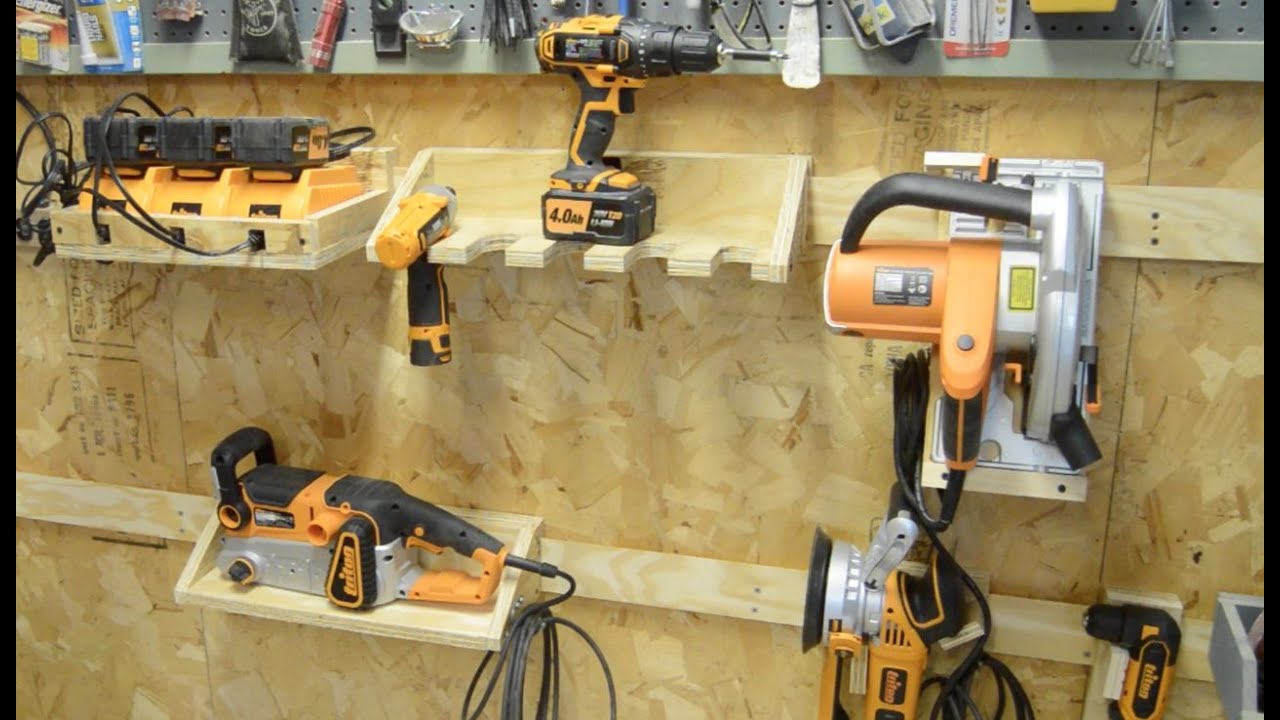 Build a French cleat system for organizing power tools