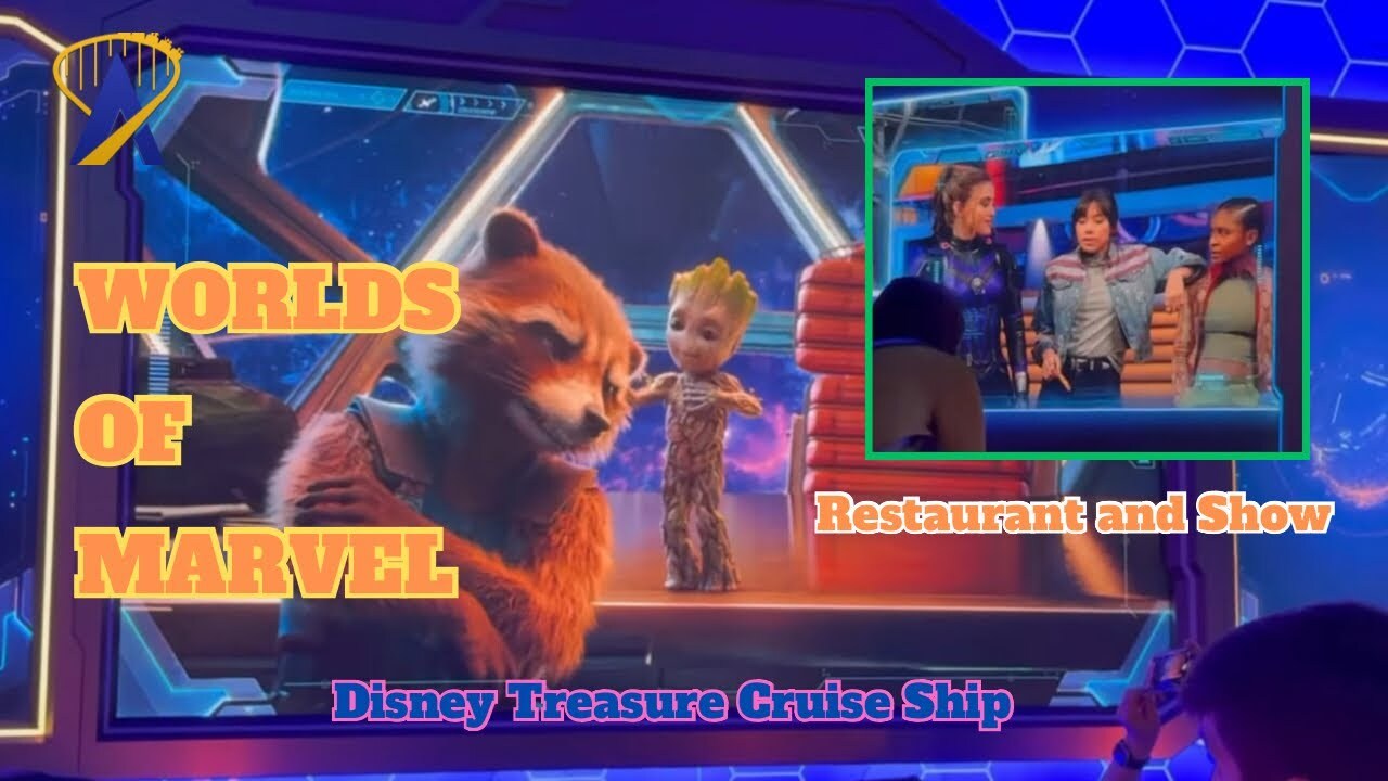 Full Worlds of Marvel Restaurant Groot Show on the Disney Treasure ...