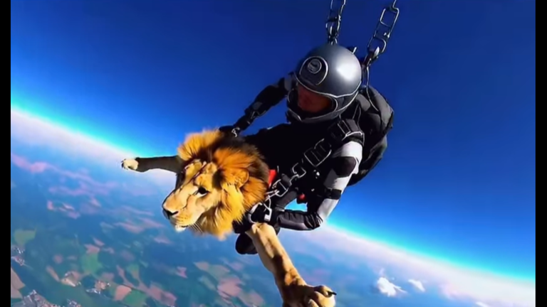 Viral Video Of ‘Skydiving Lion’ Triggers Major Confusion Among Netizens- ‘AI Or Real?’