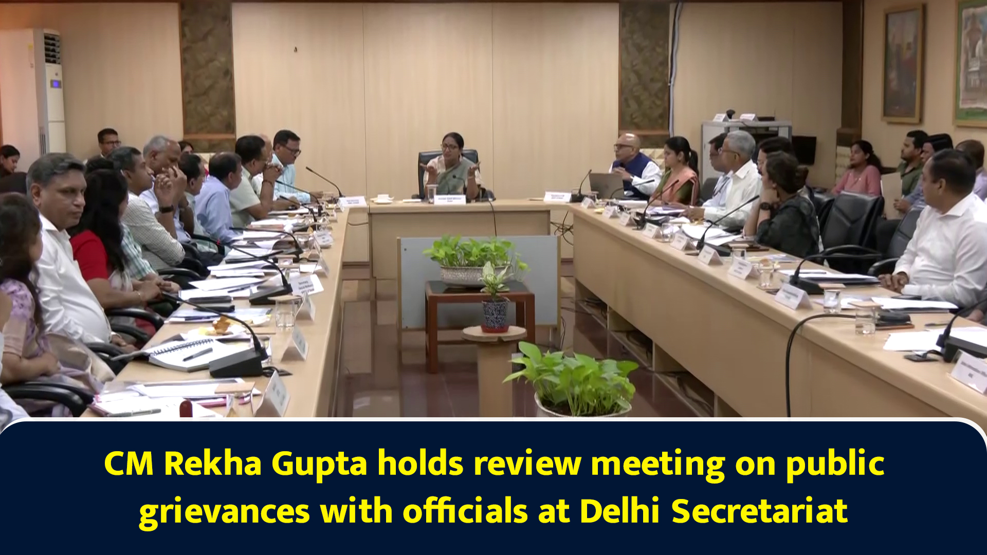 CM Rekha Gupta holds review meeting on public grievances with officials at Delhi Secretariat