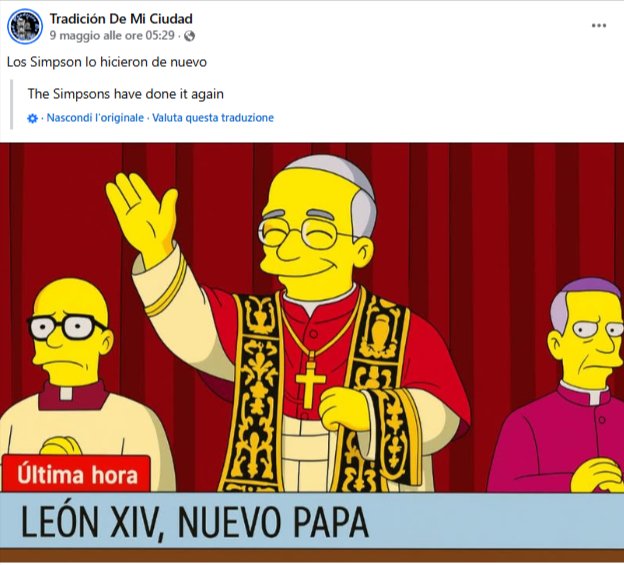 I Simpson e la falsa predizione su Papa Leone XIV