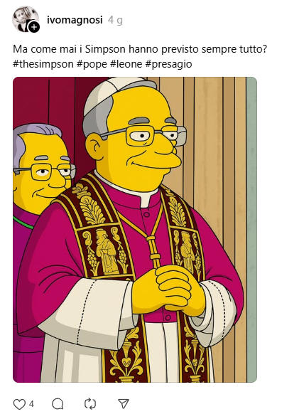 I Simpson e la falsa predizione su Papa Leone XIV