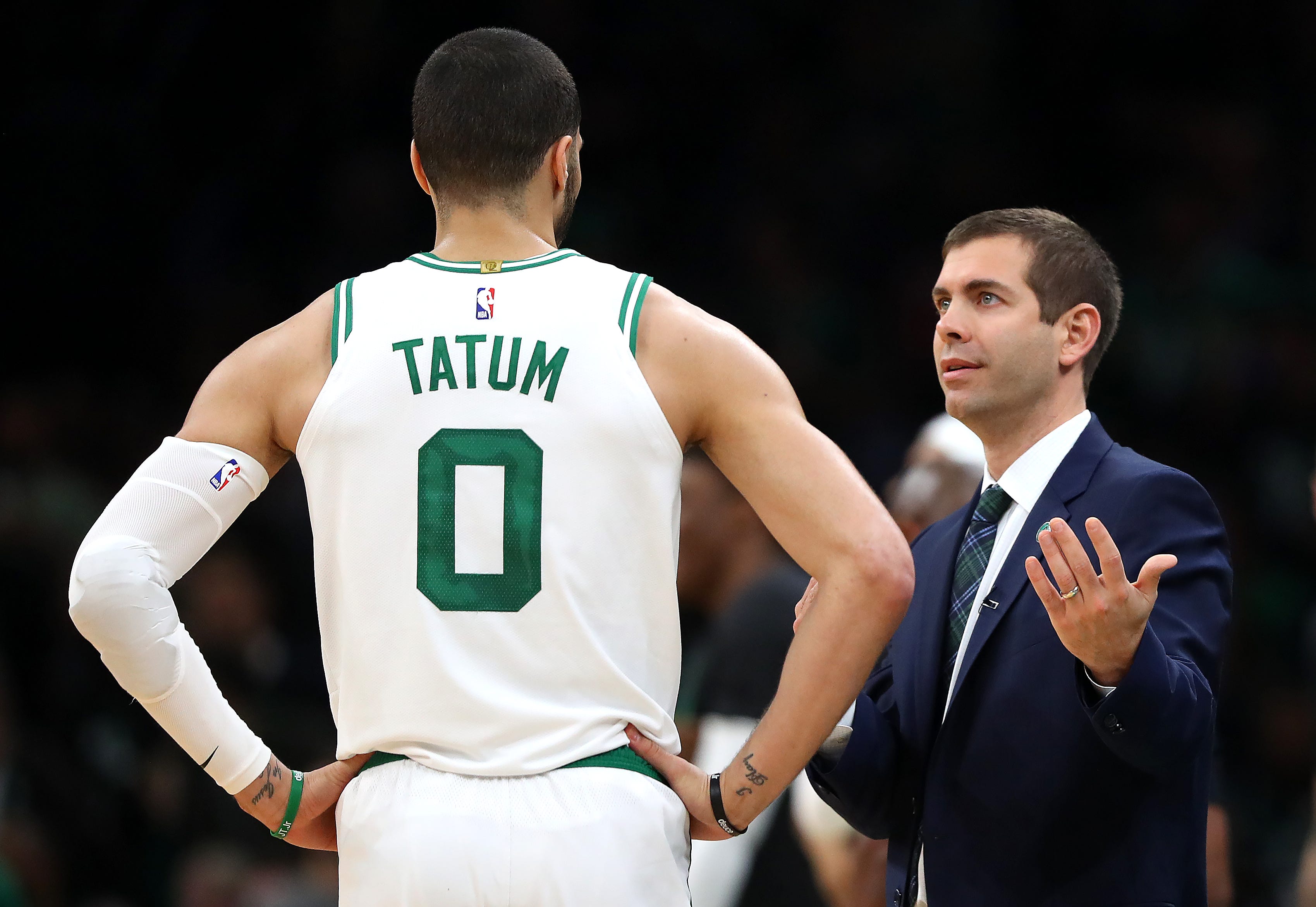 Celtics star Jayson Tatum teams up with Brad Stevens for on-court workout