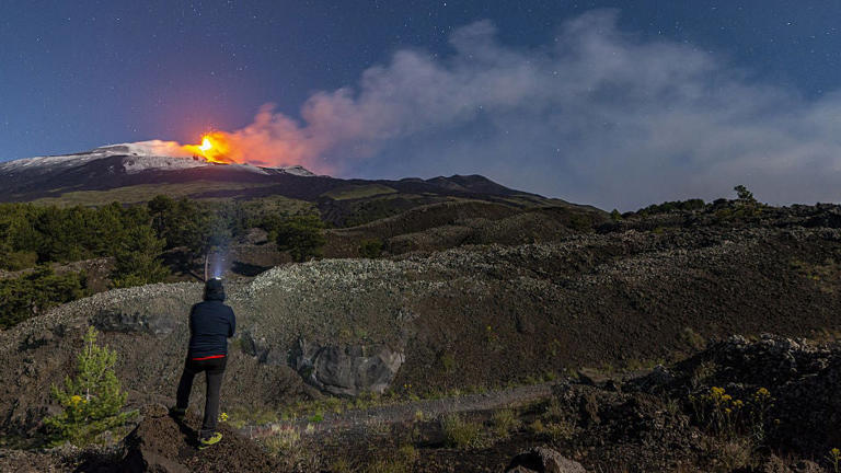 Fire Fills The Sky As Mount Etna Erupts