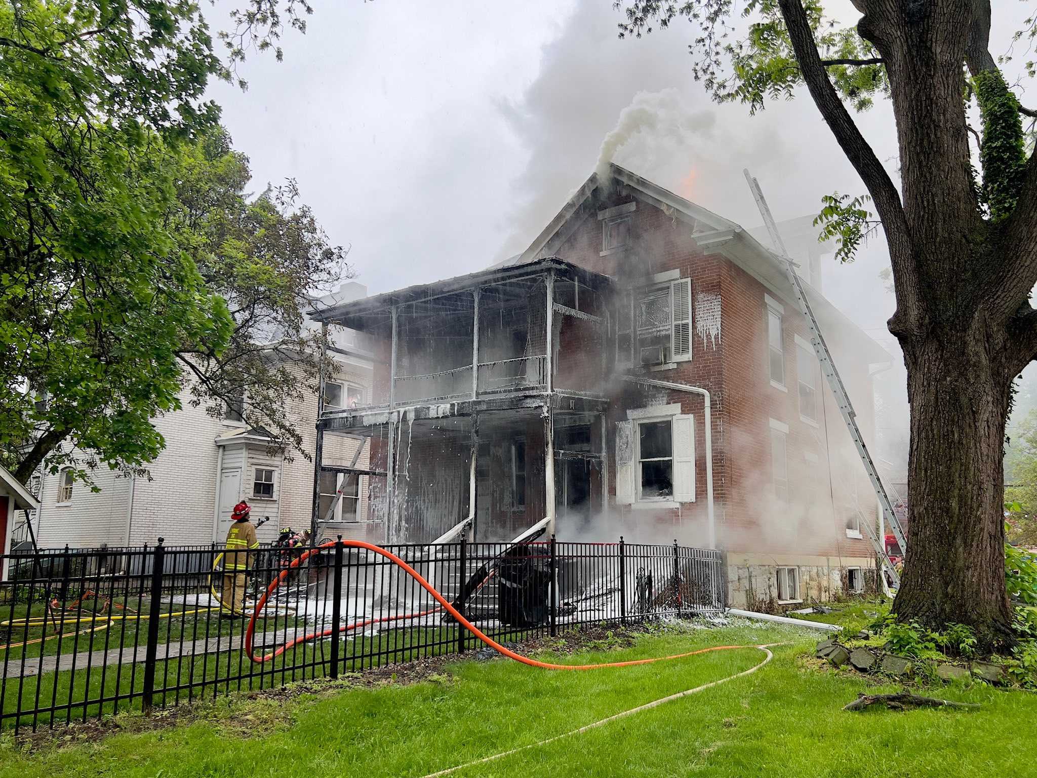 Large house fire injures 1, displaces 7