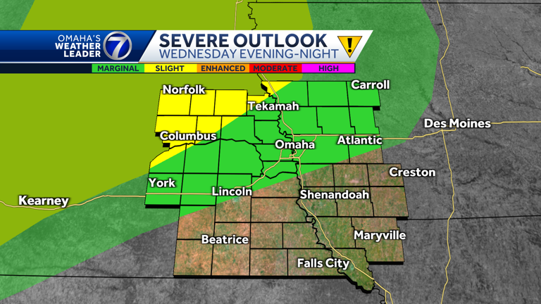 Omaha weather: Chance for storms Wednesday night