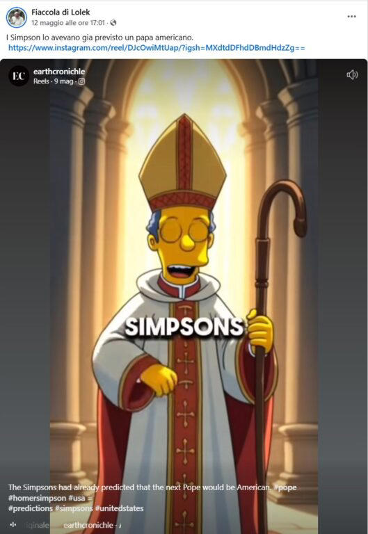 I Simpson e la falsa predizione su Papa Leone XIV