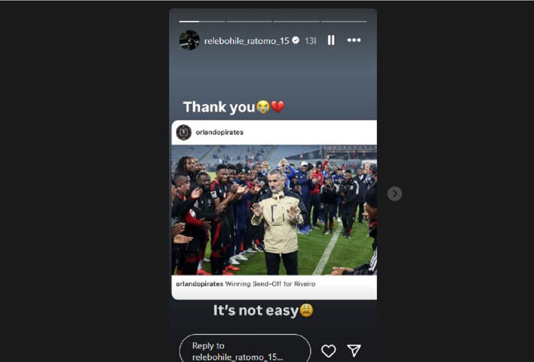 ‘It’s not easy’: Relebohile Mofokeng in tears as Jose Riveiro bids farewell