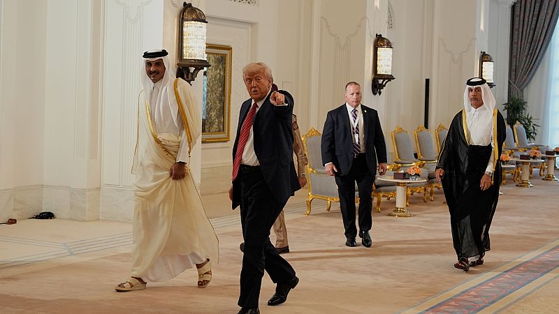 Trump in Qatar after meeting Syria's ruler in Saudi Arabia