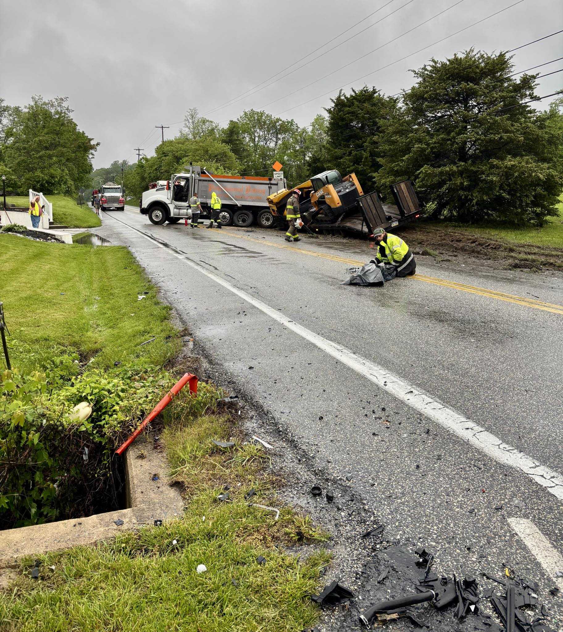 Crash Involving Dump Truck Shuts Down Road